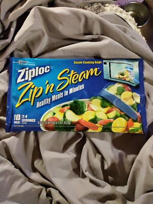 NEW🔥Ziploc Zip 'N Steam Medium Cooking Bag Microwave Pack of 10 ...