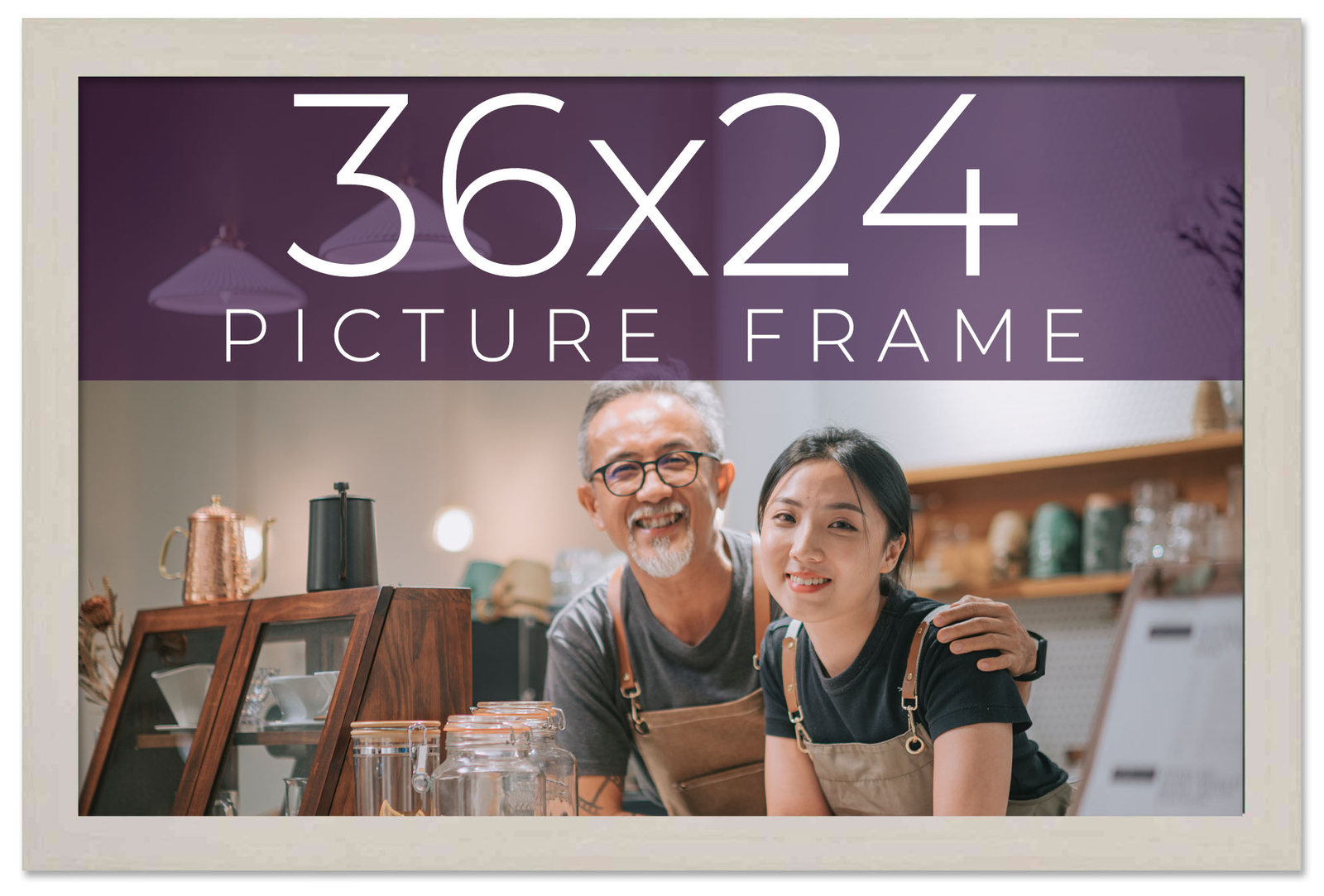 36x24 Frame White Real Wood Picture Frame Width 0.75 inches | Interior ...
