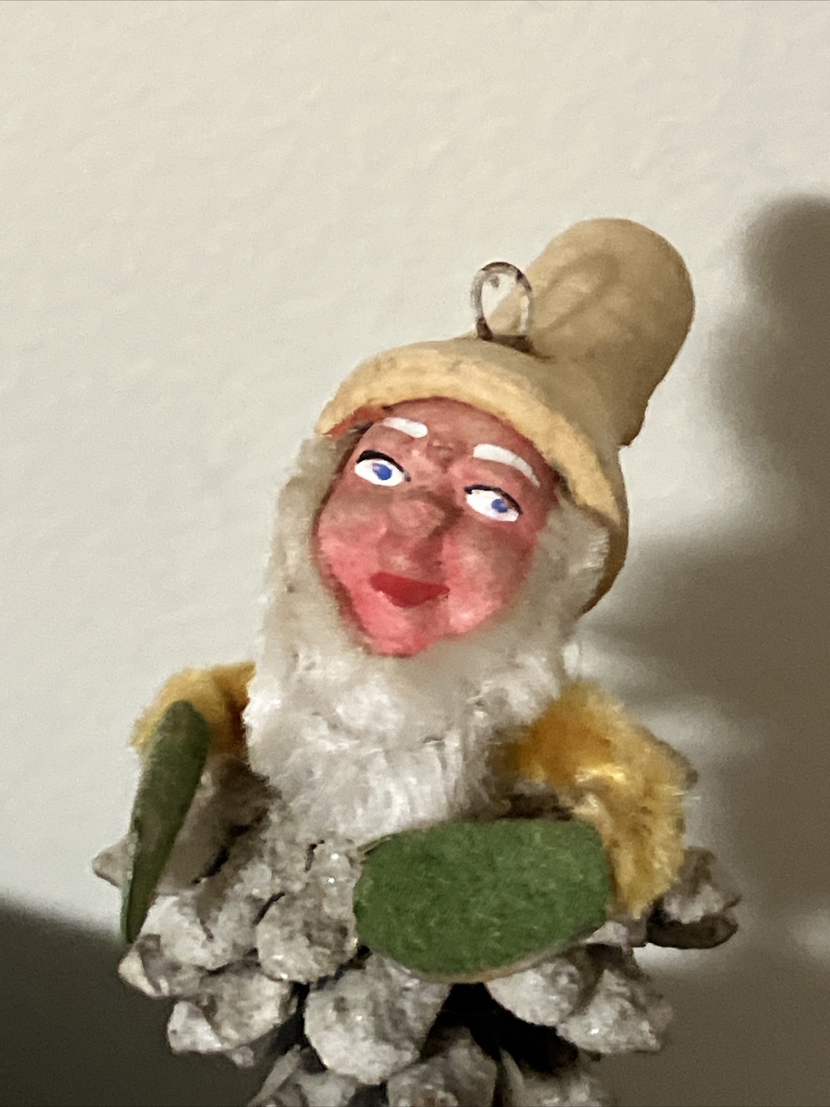 VTG X-MAS Ornament Rare Camping Putz Gnome Pinecone Chenille West ...