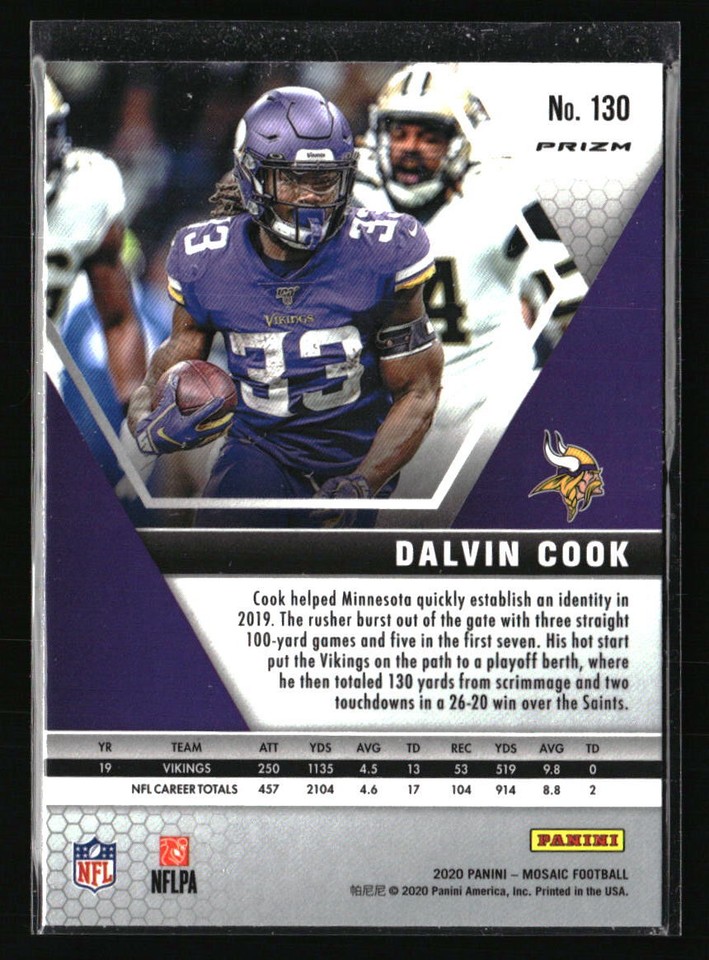 Dalvin Cook 2020 Panini Mosaic Green Prizm #130 Football Card | eBay