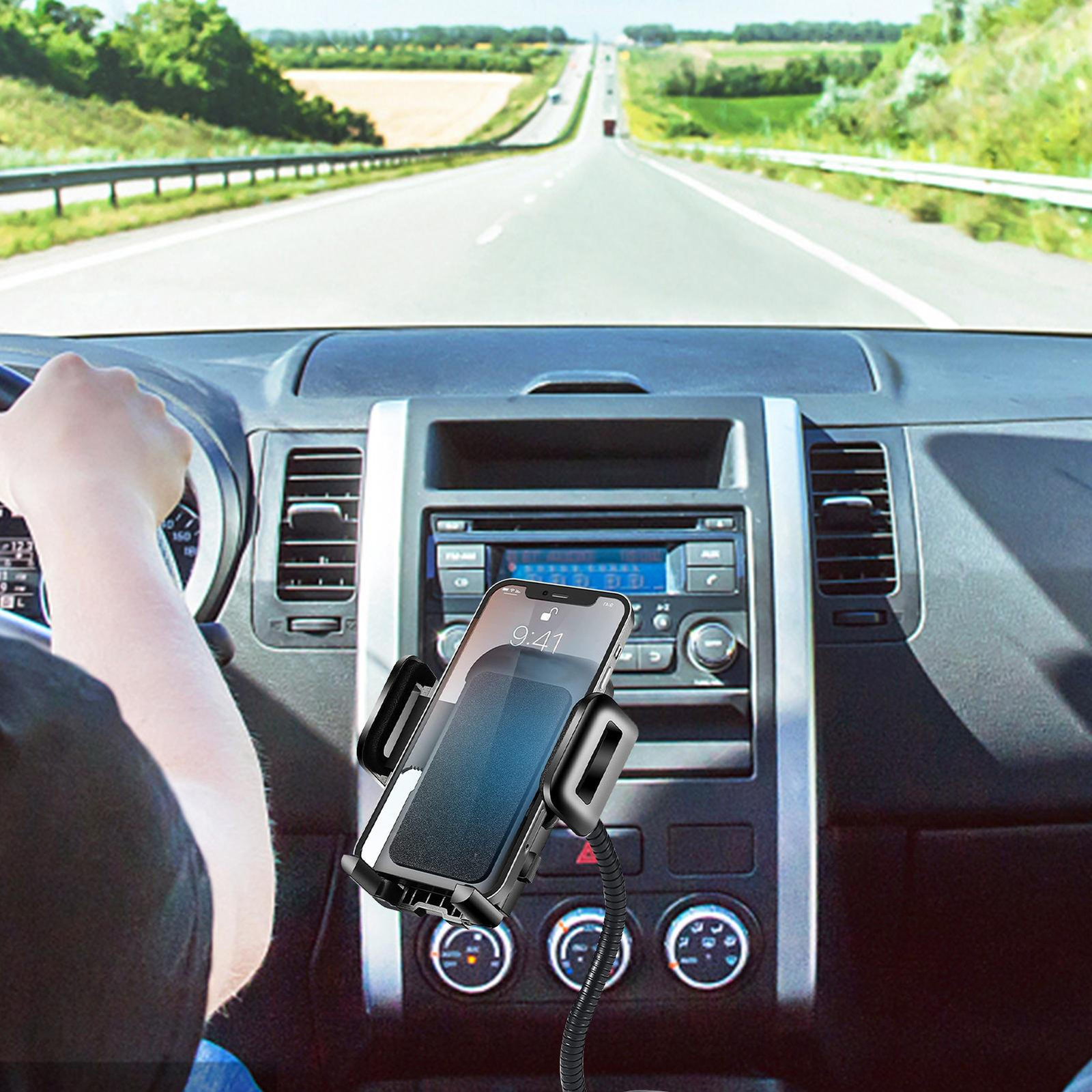 Car Phone Holder 3 in 1 Portable Charger Bracket with Dual USB Port 18W ...