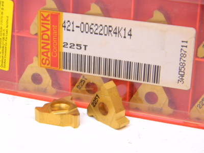 NEW SURPLUS 10PCS. SANDVIK 421-006220R4K14 GRADE: 225T CARBIDE INSERTS ...