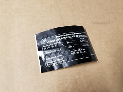 NEW OEM Genuine BMW 2014-2015 BMW - Emission Label STICKER 71-22-8-642 ...