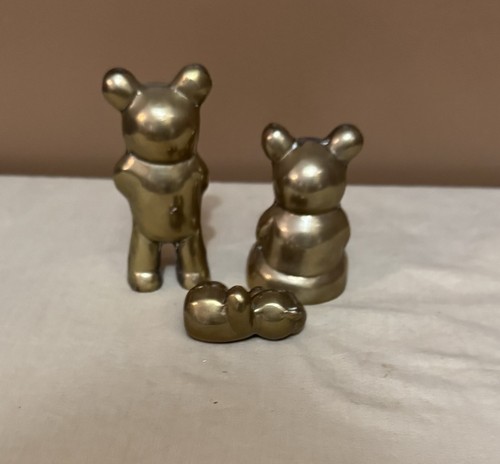 VTG Set Of 3 Mini Solid Brass Bears | eBay