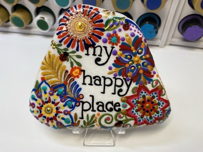 My Happy Place Rock - Kindness Rock - By Jadel Rocks | eBay