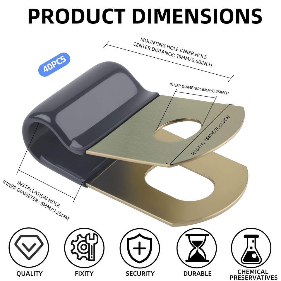 30PCS 1/4 Inch Rubber Coated Cable Clamps R Type Steel Hose Pipe Clips ...