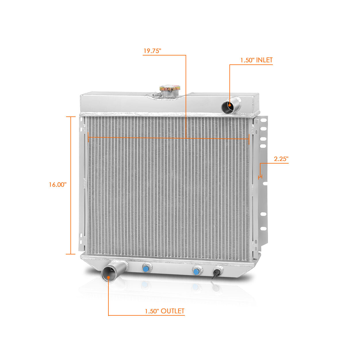 3-Row Full Aluminum Racing Radiator for 69-73 Ford Mustang/Pinto ...