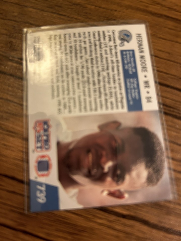 1991 Pro Set 1st Round Draft Choice #739 Herman Moore (RC) Rookie Free ...