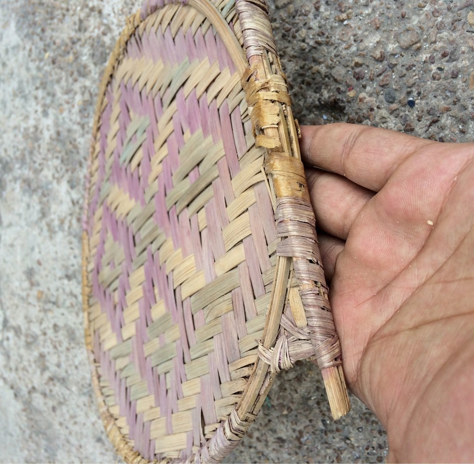 Vintage Straw Woven Tribal Hand Fan W767 | eBay