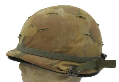 VIETNAM ERA USMC MARINE CORPS M1 STEEL POT LARGE w. LINER, BAND ...