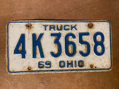 1969 Ohio License Plate Truck # 4K 3658 | eBay