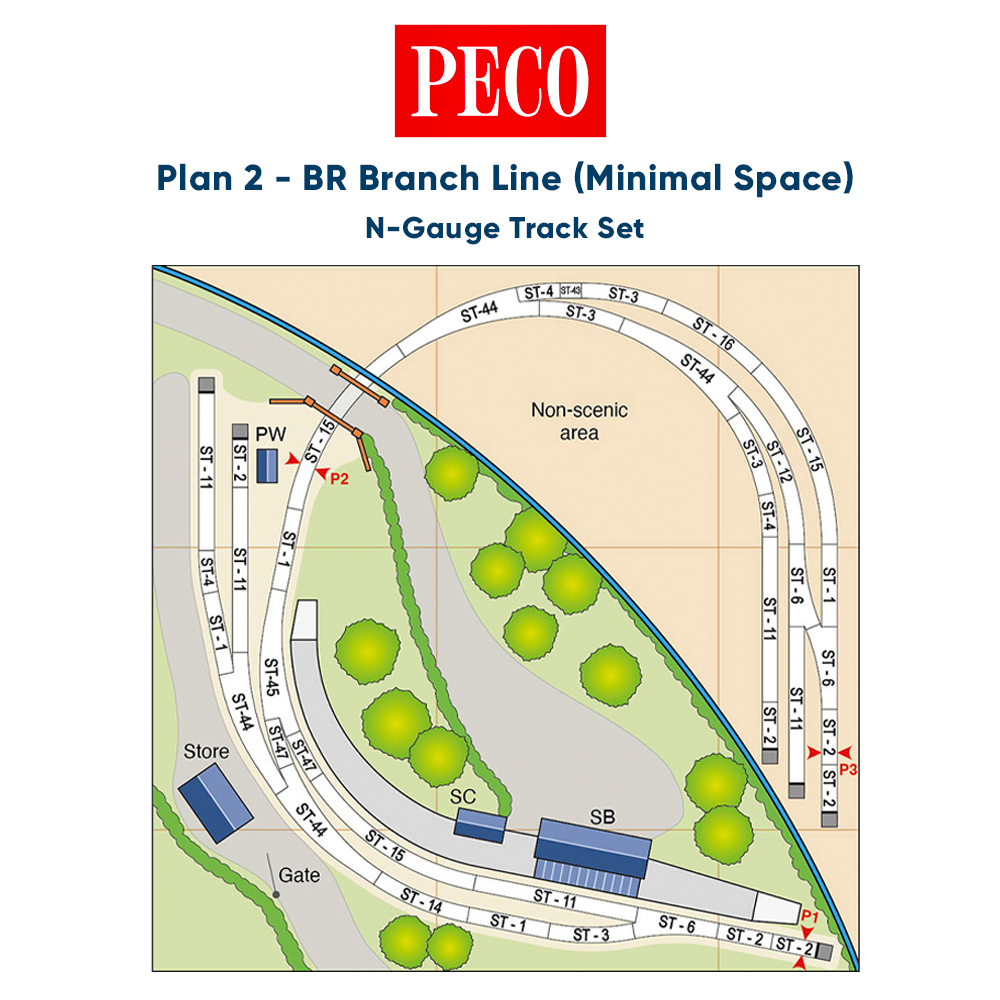PECO Plan 2: BR Branch Line (Minimal Space) - Complete N-Gauge Track ...