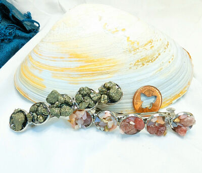Pyrite & Strawberry Quartz Barrettes | eBay