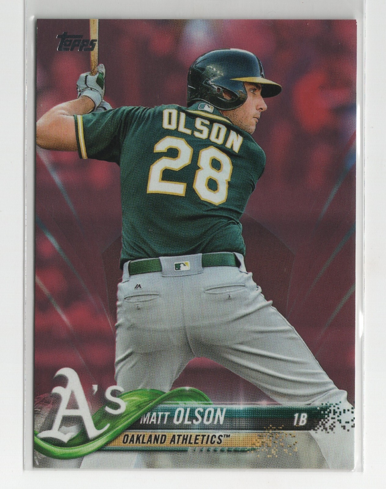 2018 Topps Series 2 Matt Olson #396 Mother's Day Pink 01/50 Atlanta ...