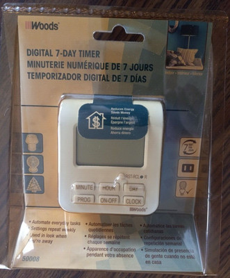 Woods Digital Lamp Timer 50008 Battery Backup 7 Day Control NOS | eBay