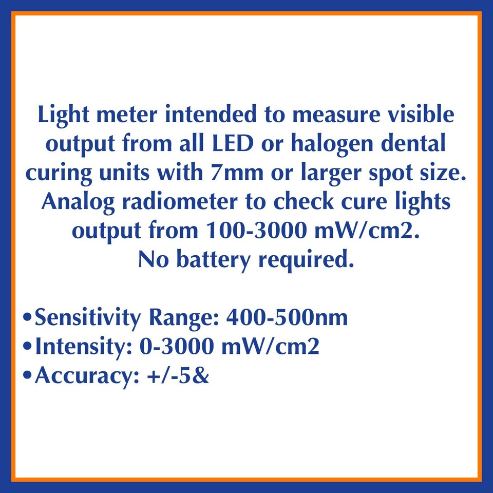Spring Health Radiometer Curing Light Meter Model 662 | eBay