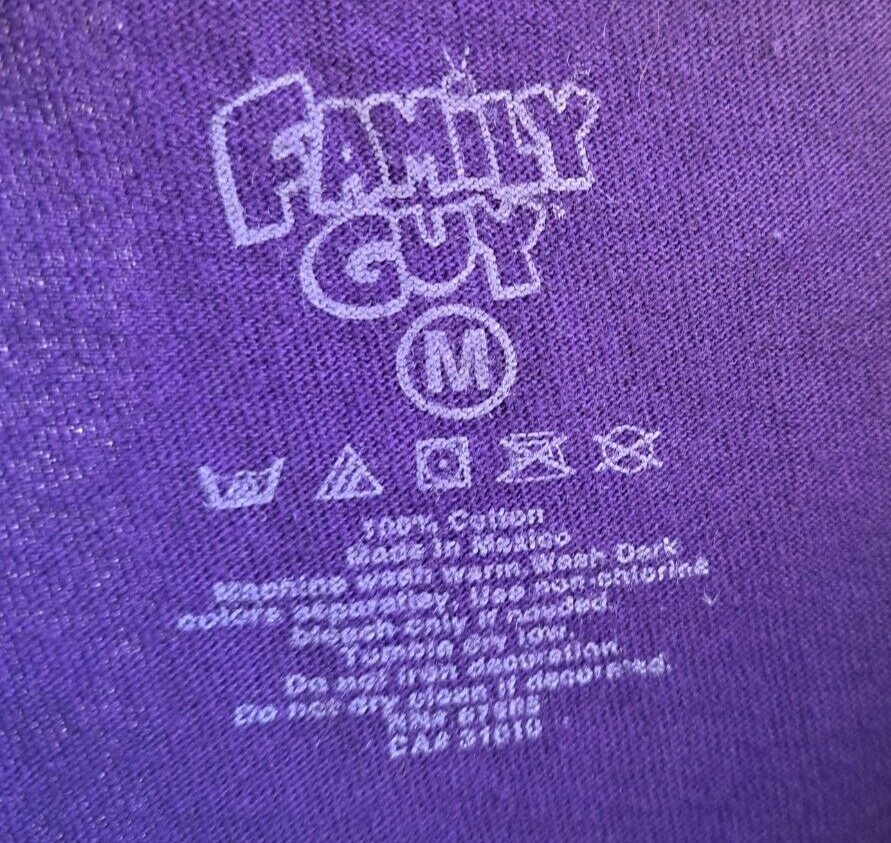 Family Guy Stewie Griffin Men's Size M Purple Short Sleeve T-Shirt ...