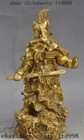 10" chinese brass guan gong guan yu Generals Hold Broadsword Stand ...
