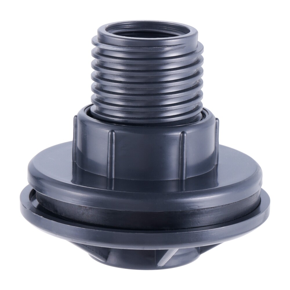 6x Double Threaded Bulkheads PVC Fittings 3/4 inch male & 1/2 inch ...