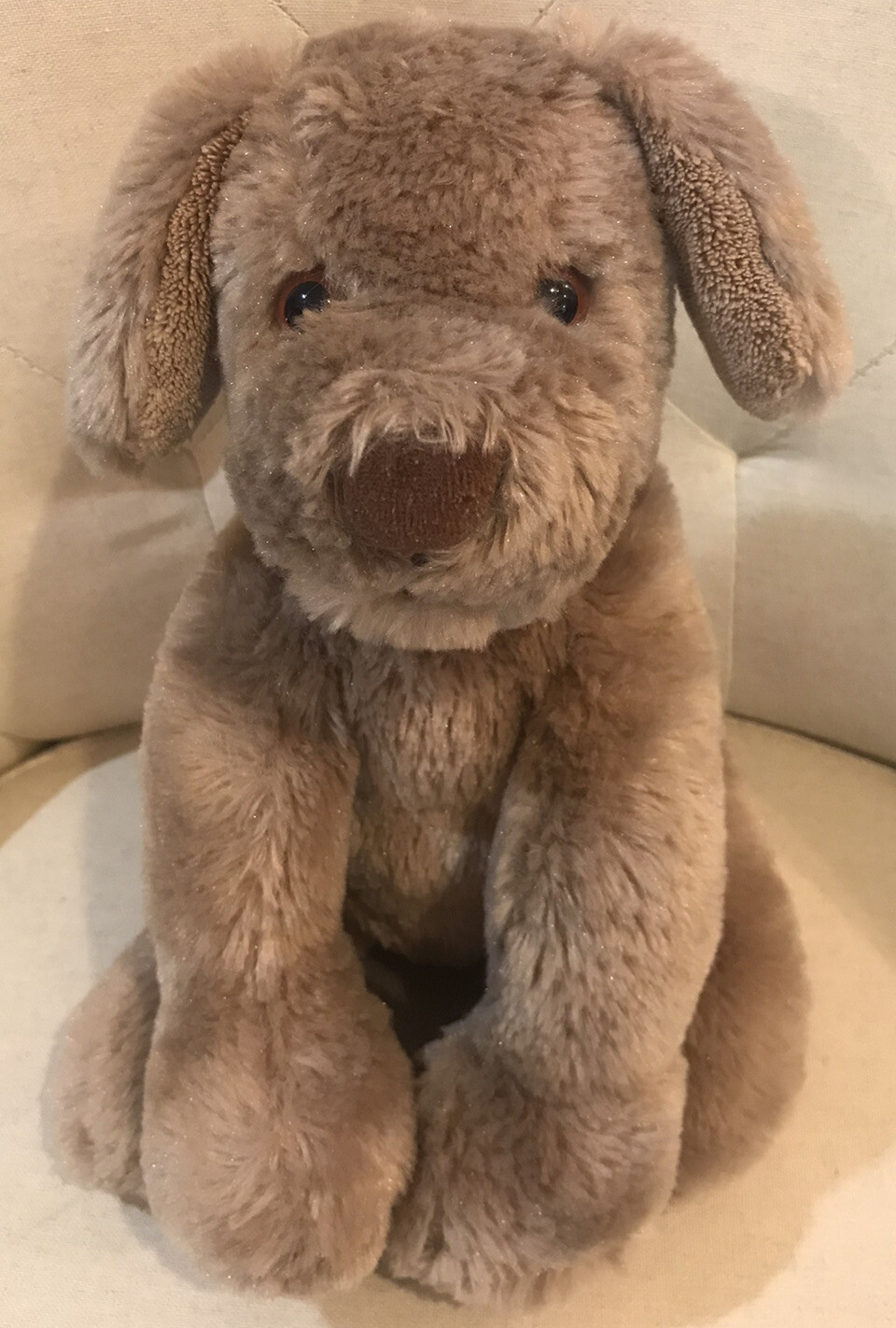 n.a.p. Brookstone 10" Plush Lt Brn Tan Fluffy PUPPY DOG Bnbag Stffd Toy ...
