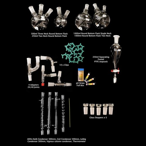 24/40,New Organic Chemistry Laboratory Glassware Kit,32 PCS. | eBay