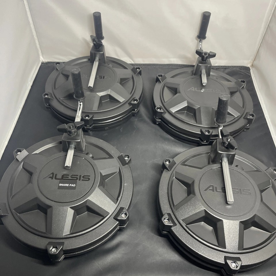 Set of 4 Alesis 8” Mesh Drum Pads (3 Toms & Snare) w/L-Bar Mounts | eBay