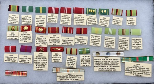 East German Army NVA Medal / Order Ribbon Lot - 70/80s GDR Border Guard ...
