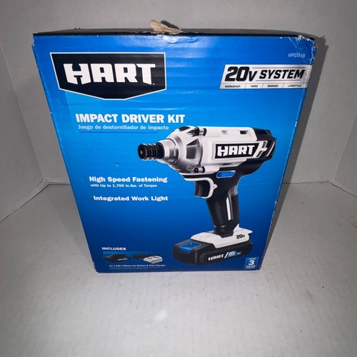 Hart HPID01B 20-Volt Cordless Impact Driver Kit, 1.5Ah Lithium-Ion ...