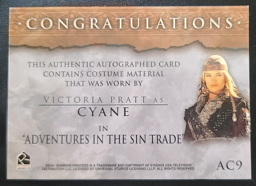 The Quotable Xena Autographed Costume Card AC9 Victoria Pratt as Cyane ...
