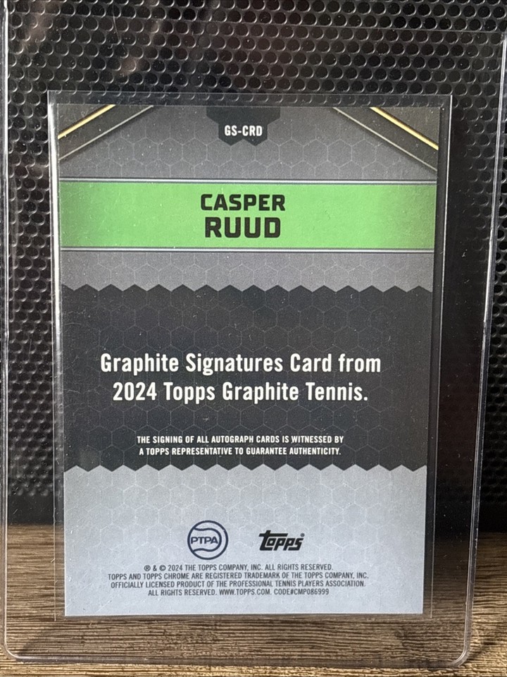 2024 Topps Graphite Tennis Signatures Casper Ruud Auto White Refractor ...