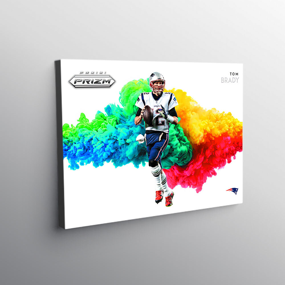 Tom Brady Colorblast NFL Patriots Football GOAT Poster or Wall Canvas ...