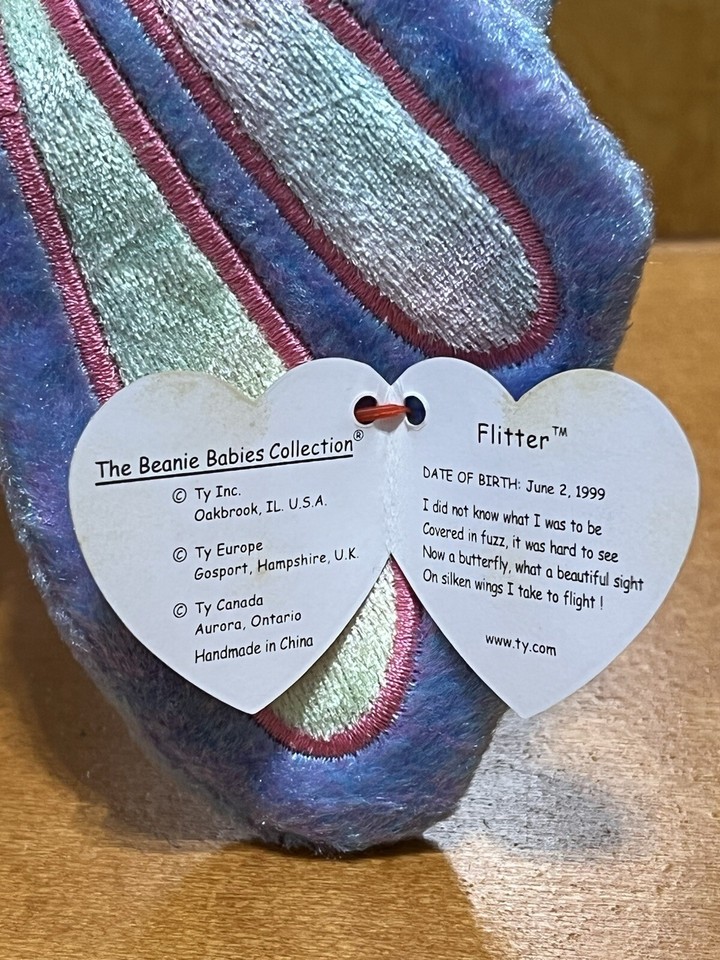 Ty Beanie Baby Babies-Flitter the Butterfly 1999(5th Gen) | eBay
