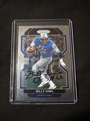 Panini Prizm Football Billy Sims Detroit Lions base autographed card | eBay