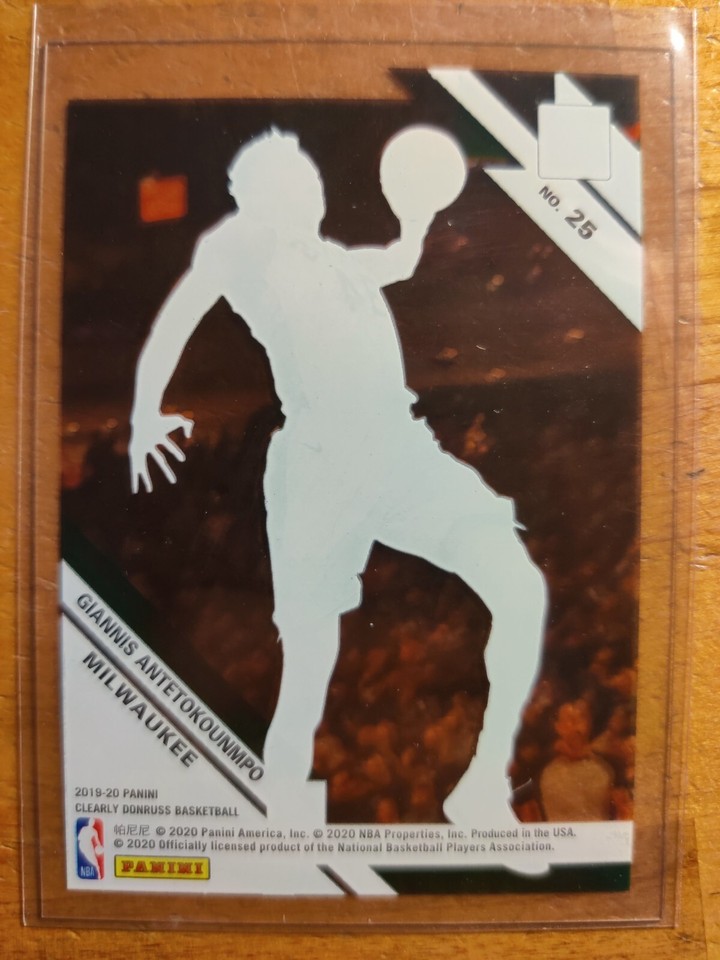 GIANNIS ANTETOKOUNMPO 2019 PANINI DONRUSS CLEARLY #25 BUCKS MVP GREEK ...
