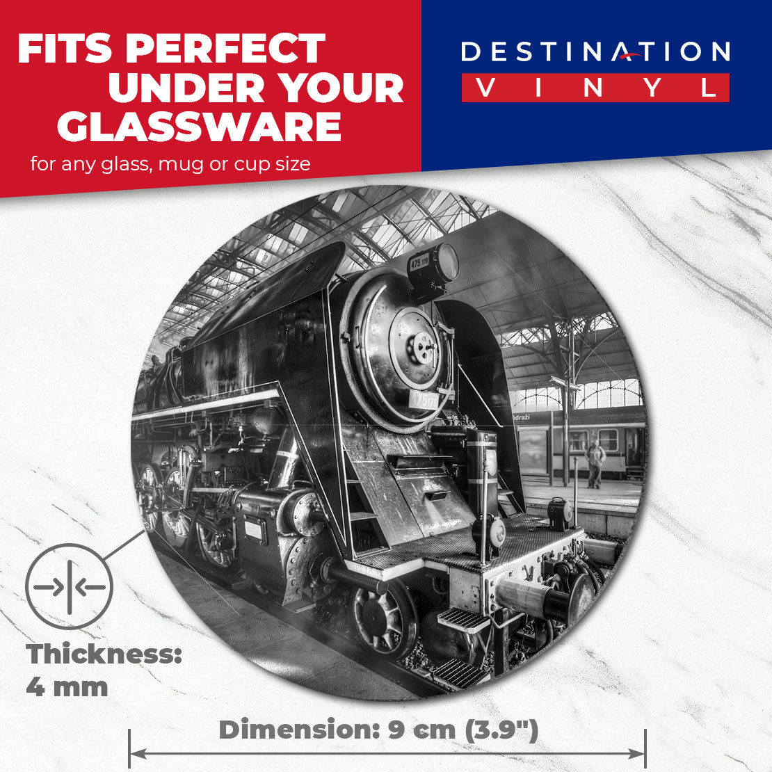 2 x Coasters - Black Steam Train Locomotive Home Gift #2179 | eBay UK