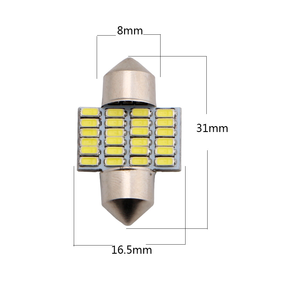 10Pcs Festoon 31MM DE3175 LED Bulbs DE3021 3175 3022 LED Dome Map Door ...