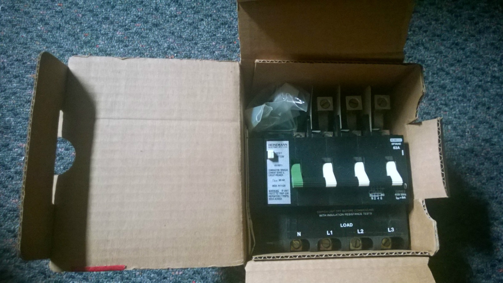 Heinelec RCBO SM36A63 63A 100ma 3 phase | eBay UK