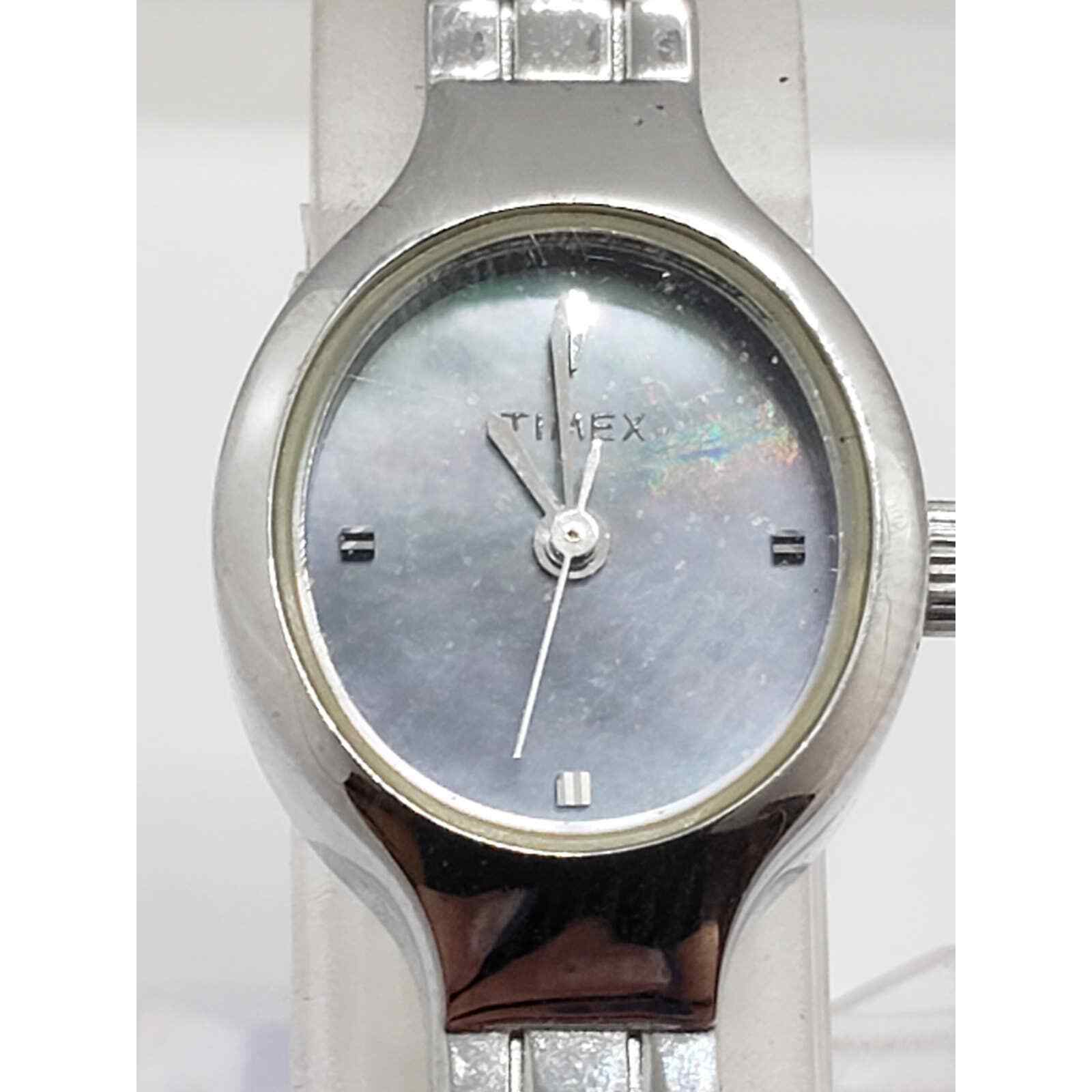 Women's Timex watch Iridescent blue face. Silver brac… - Gem