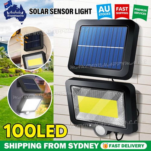 100 Led Solar Sensor Lights Light Motion Detection Security Garden ...