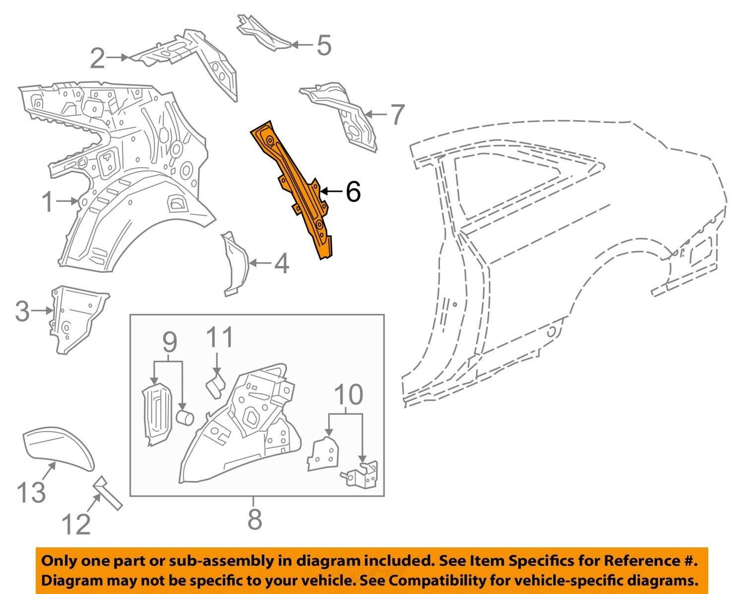 GM OEM 2015 ATS Quarter Panel Inner Structure-Rear Reinf 22945546 | eBay