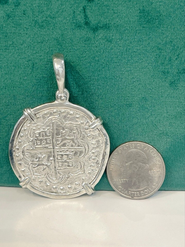 ATOCHA Solid Silver Coin Pendant Handmade From Atocha Silver Bar Large ...