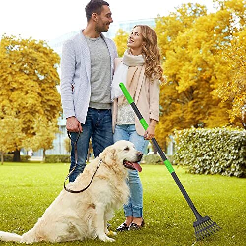 Pooper Scooper, Durable Dog Poop Scoop Long Handle Tray and Rake Set ...