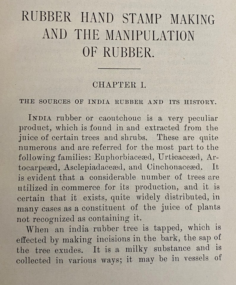 RUBBER HAND STAMPS & THE MANIPULATION OF INDIA RUBBER by T. O'Conor ...