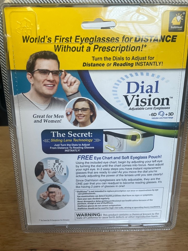 Dial Adjustable Glasses Variable Focus For Reading Distance Vision ...