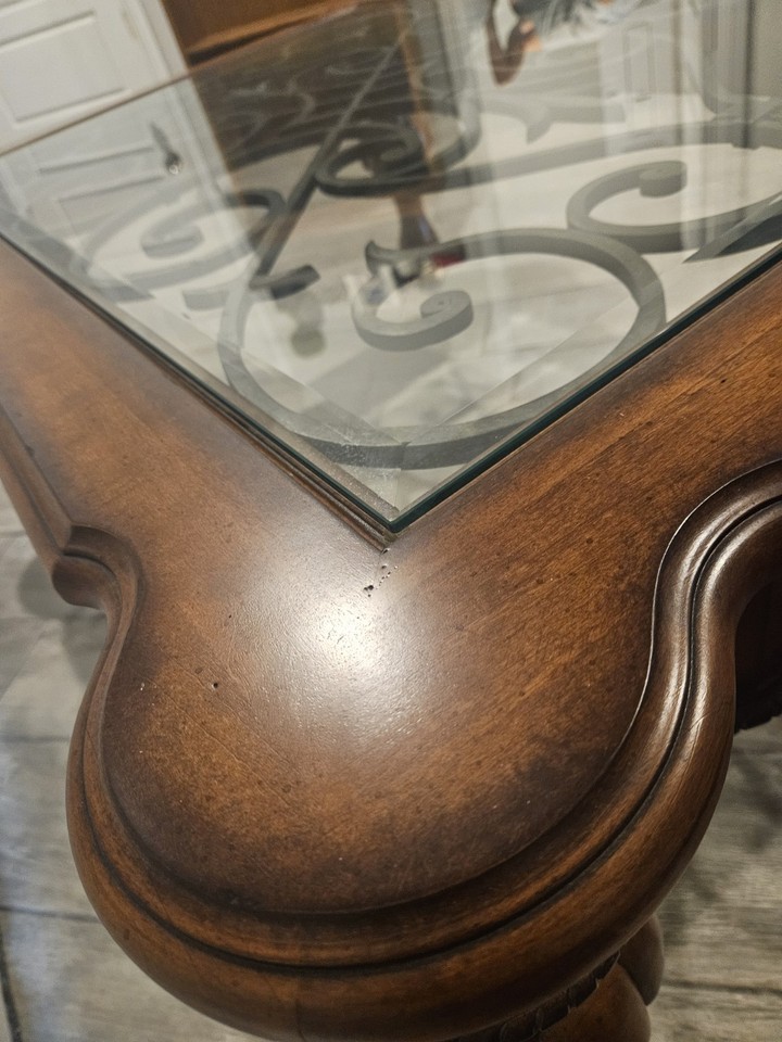 Ethan Allen Tuscany Coffee Table Devereaux Iron Grille Beveled #32-8410 #332 | eBay