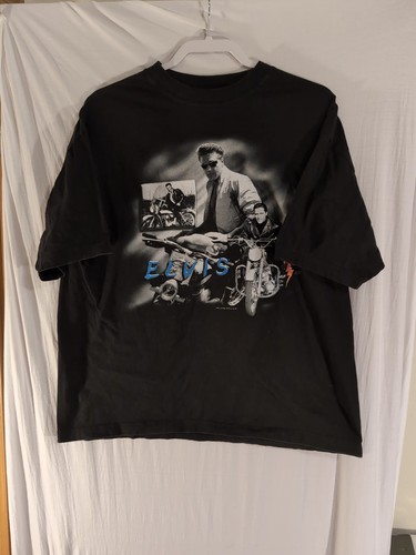 Vintage 90's Elvis Presley TCB Rock N Roll Motorcycle T-Shirt Men's XL ...