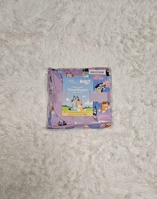 Little Sleepies BLUEY PURPLE PINK SLEEPYTIME Large Cloud Blanket NIB ...