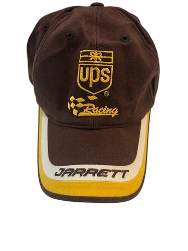 Vintage UPS Racing Dale Jarrett Winners Circle NASCAR Hat Brown Yellow ...