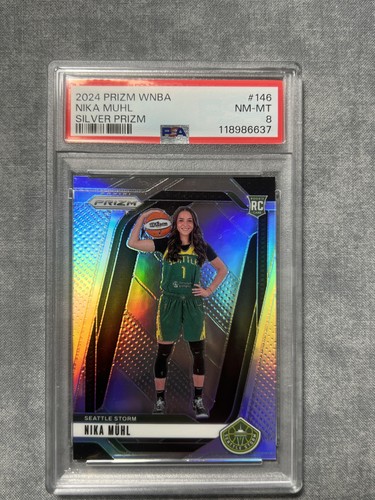 Seattle Storm Nika Muhl Rookie Card 2024 Prizm Silver PSA 8 WNBA ...