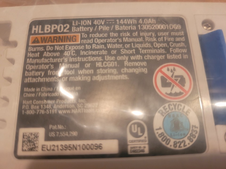 HART HLBP02 40V 4Ah Lithium-Ion Power Tool Battery Pack NEW | eBay